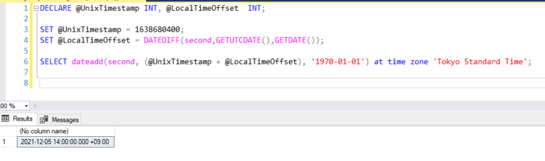 T SQL Unix Timestamp Datetime 